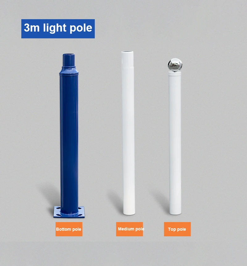 New Style White Outdoor Galvanized Street Light Pole 2.5m 3m 4m 5m 6m ...
