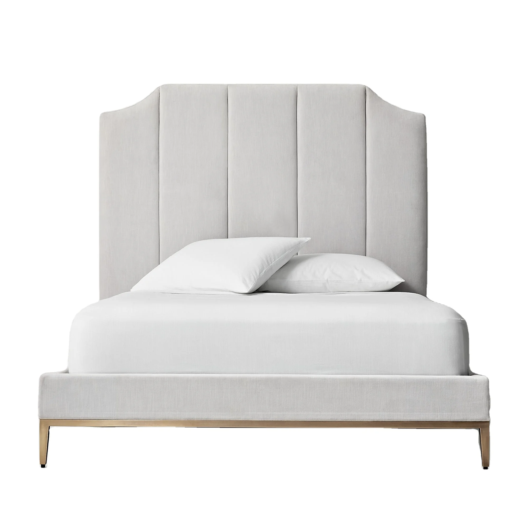 Modern Bedroom Furniture Set Cosy Double Bed With Metal Bedposts ...