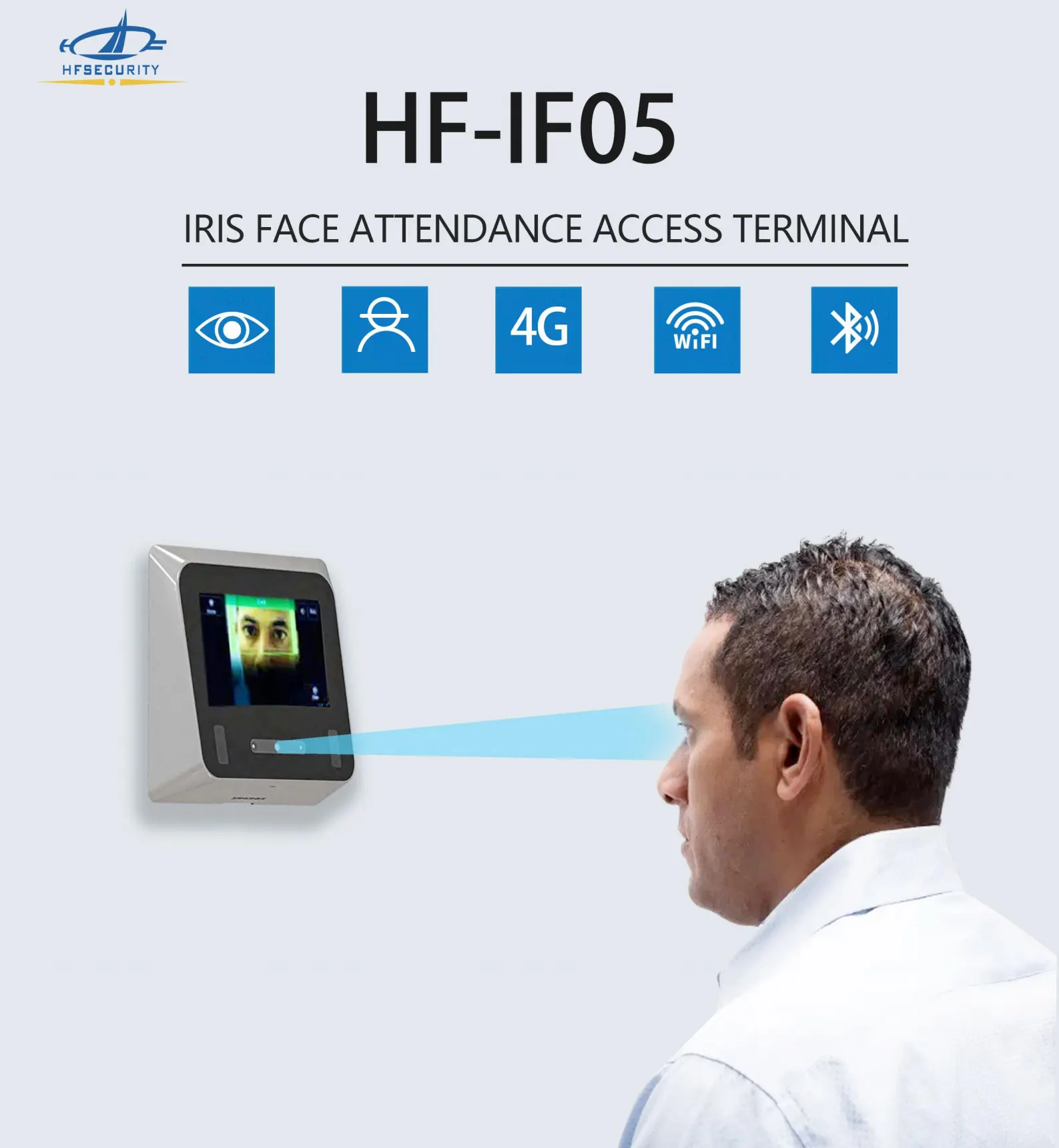 Hfsecurity If05 Completed Iris Scanner Attendance System Face Recognition Optional Temperature ...