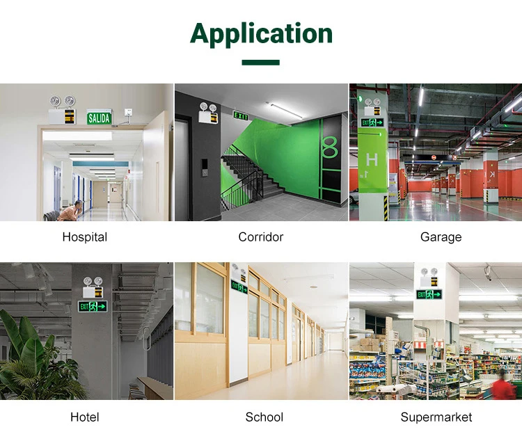 Emergency Exit Sign Lights Rechargeable Double Head Lighting Emergency ...