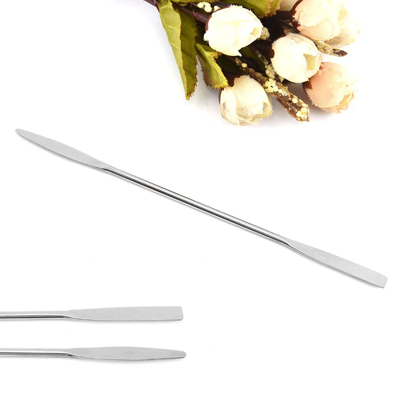 Professional Art Nail Mixed Pigment Spatula Stainless Steel Double Head ...
