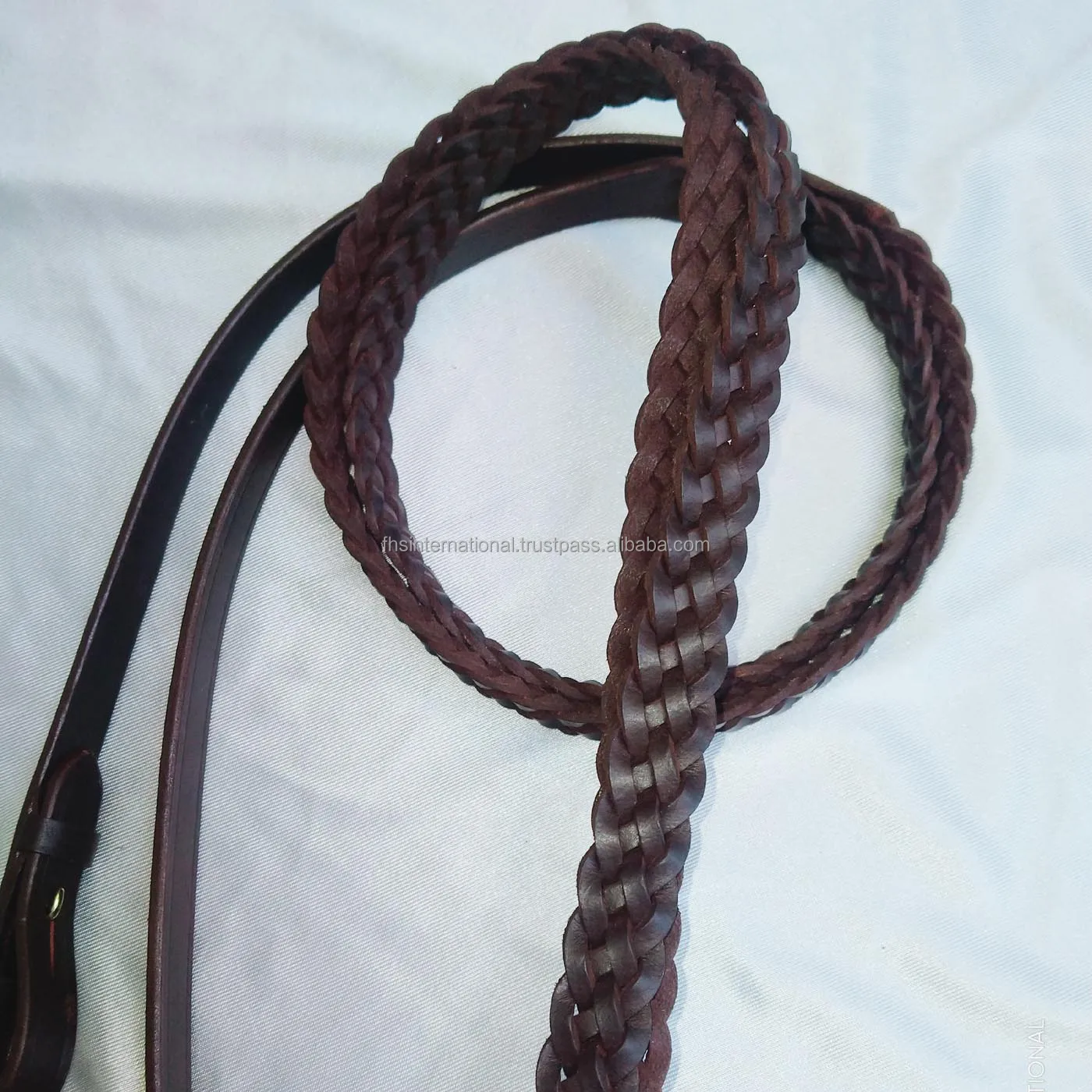 Top Quality Braided Leather Horse Riding Reins by FHS
