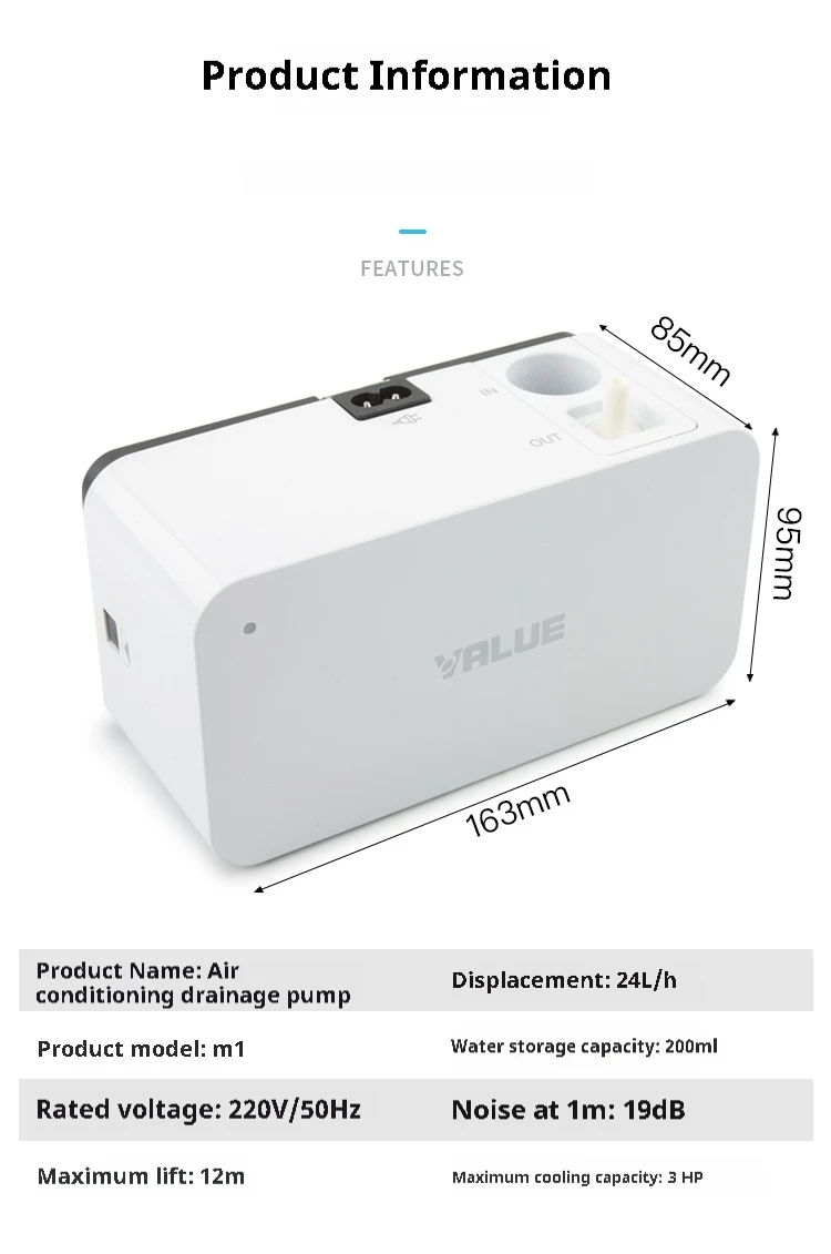 VALUE M2 Electric Condensate Pump for Air Conditioning - 40L/h Flow ...