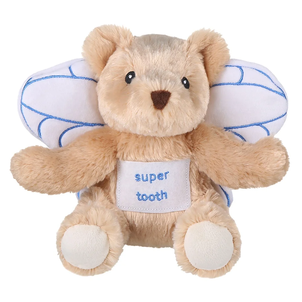 Beautiful White Soft Plush Tooth Toys With Wings Custom Oem Smile ...