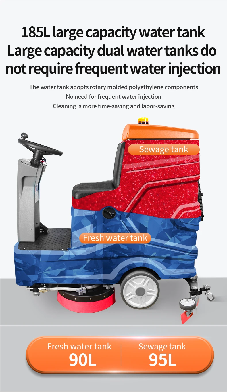 2024 New Professional Floor Scrubber Machine Ride On Commercial Floor ...