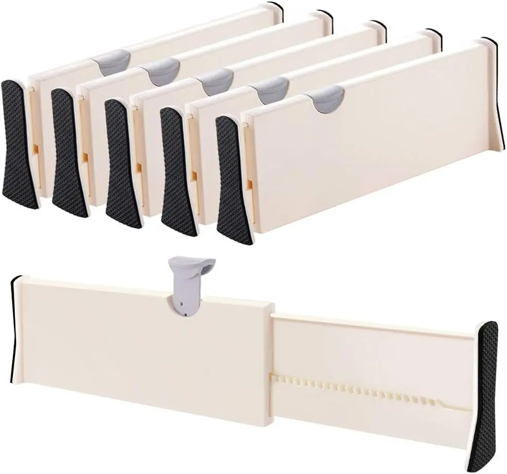 Adjustable Bamboo Plastic ABS Material Drawer Organizer Divider Space ...