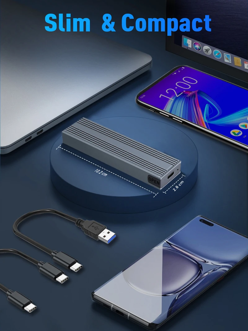 VCOM External SSD Casing 10Gbps USB C to M.2 NVMe M B Key 2280 2260 ...
