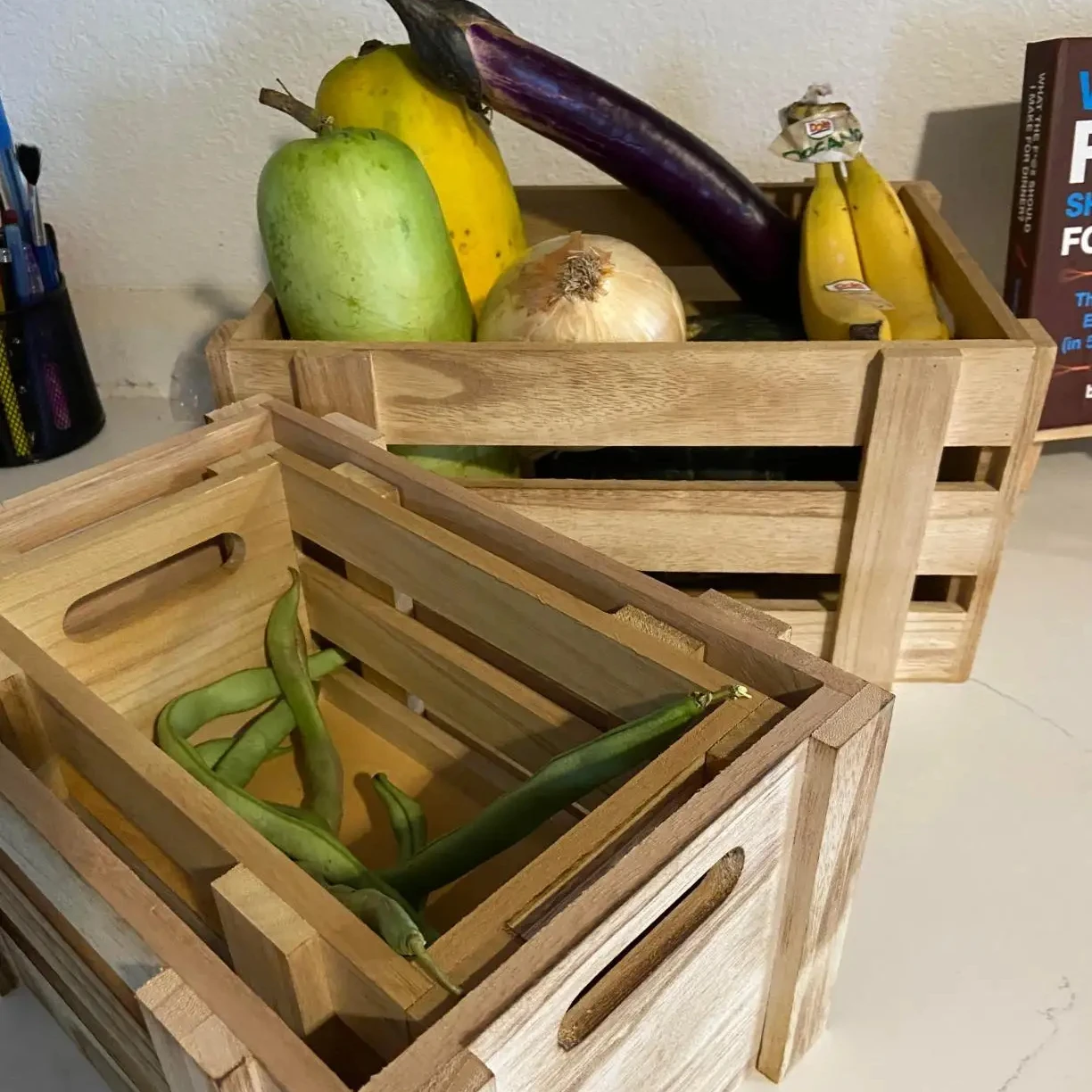 Rustic Wood Crates for vintage decorative display Nesting Crate set for ...