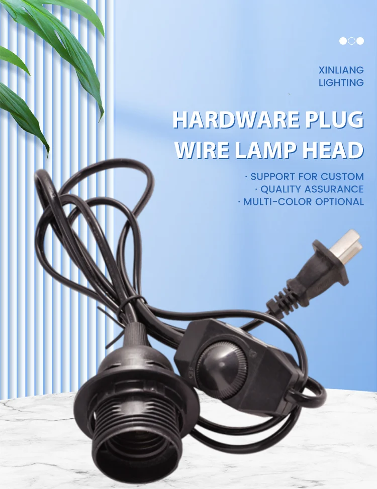 Socket Lamp Holder Hanging Power Cord Wire With Switch For Indoor Home ...