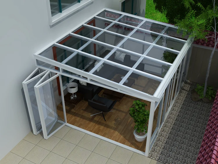 Bulletproof Conservatory Foldable Retractable Glass Sun Room Aluminum ...