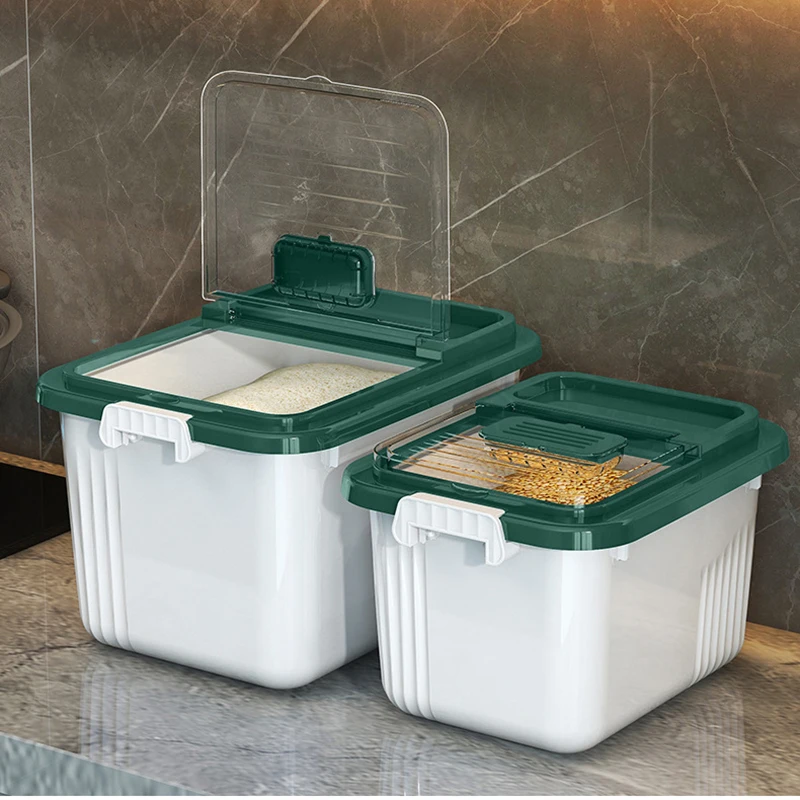 14kg Press The Rice Barrel Seal Moisture-proof Rice Storage Box Grain ...