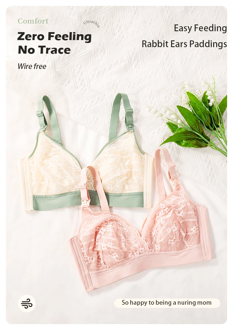 2310 Wholesale Rabbit Ears Padding Lace Maternity Bralette Pregnant ...