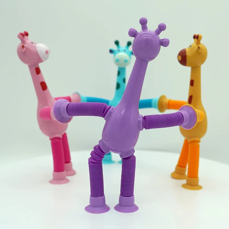 LED Telescopic Suction Cup Giraffe Toy - Fun & Learning