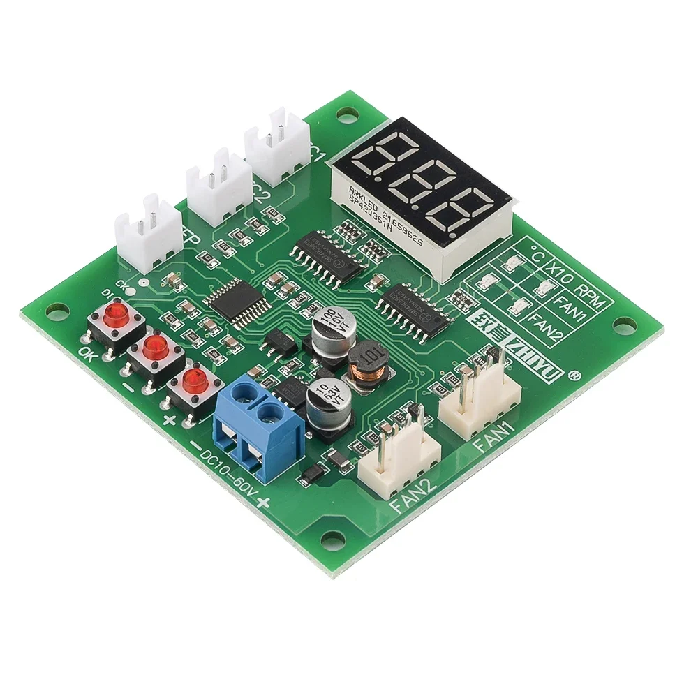 Dc 12v 2 Channel 4 Wire Fan Pwm Temperature Controller Pc Fan Motor ...
