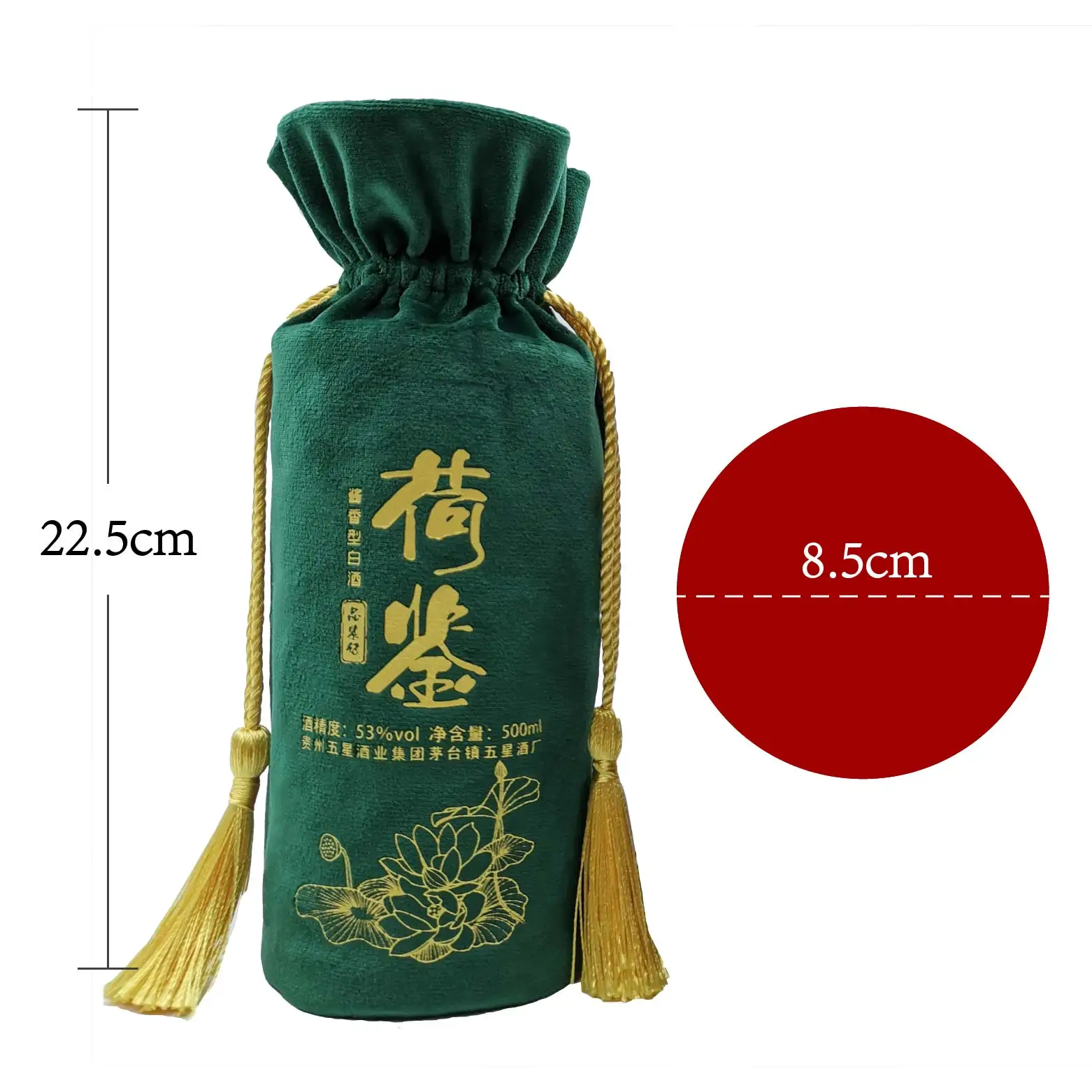 Wholesale Velvet Drawstring Wine Bags Fine Fringed Flannel Printed ...