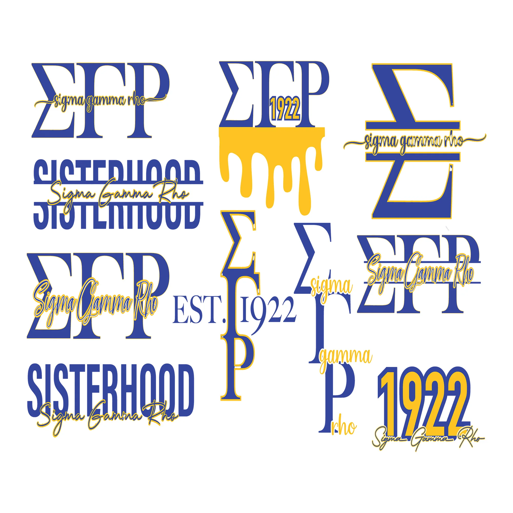 Custom New Designs Ready to Press - Sigma Gamma Rho DTF Heat Transfers