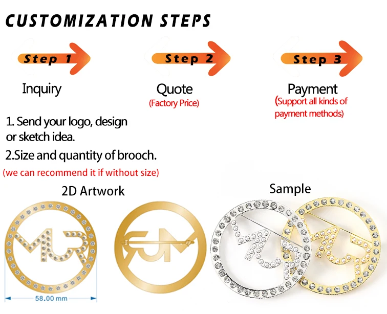 Factory Custom Brooch Logo Metal Business Gifts Fashion Jewelry ...