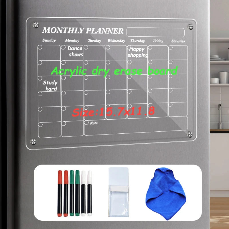 Custom Size Magnetic Whiteboard Acrylic Memo Board Notepad Magnetic ...