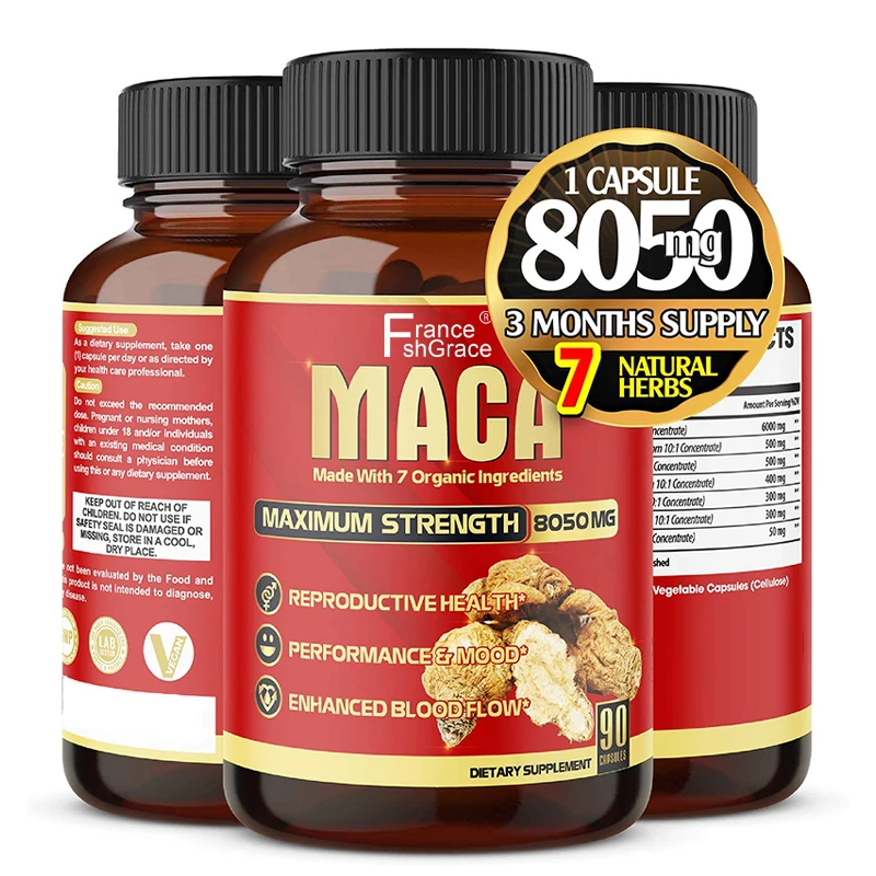 Maca Plus Capsules - Organic Supplement for Men & Women