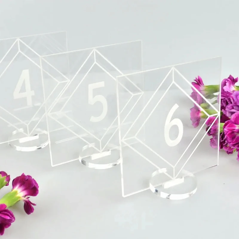 Clear Acrylic Table Numbers For Wedding Or Restaurant Wedding Painted ...