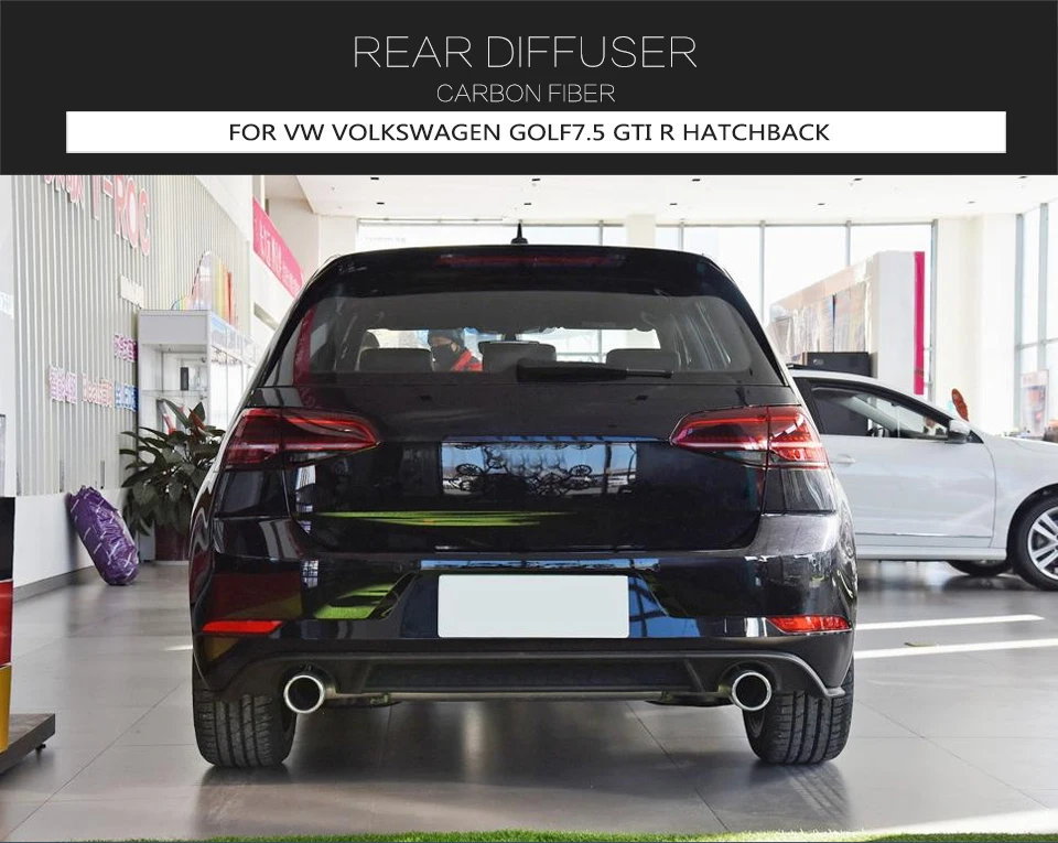Carbon Fiber MK7.5 Rear Bumper Lip for VW Volkswagen Golf7.5 GTI 2D 4D ...