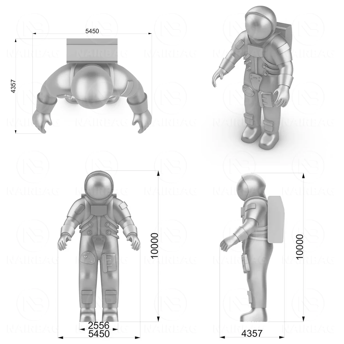 Astronauts Inflatable Cartoon Model Giant Big Shiny Inflatable Mirror ...