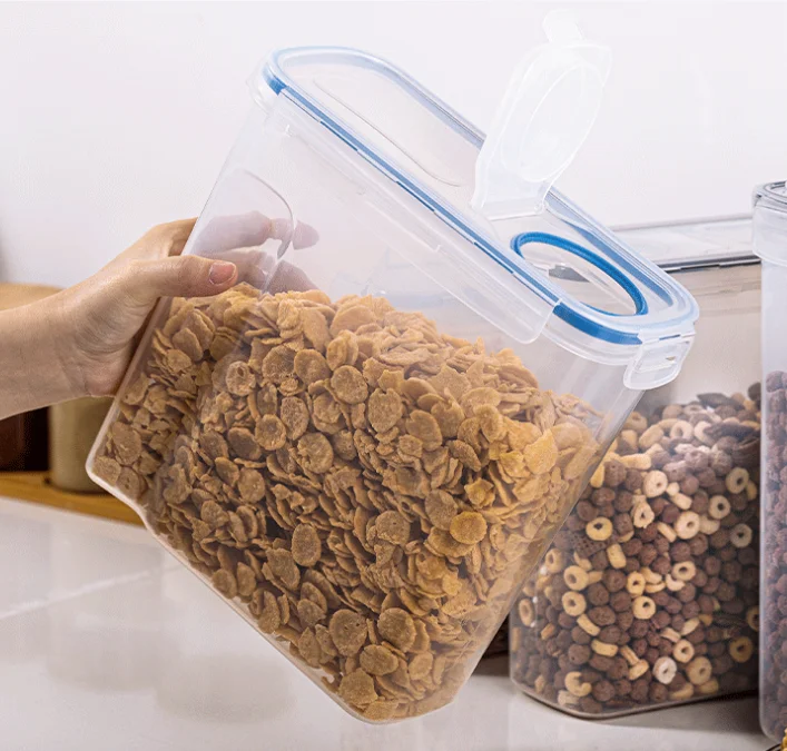 4L 4 Pack Plastic Cereal Storage Containers for Kitchen