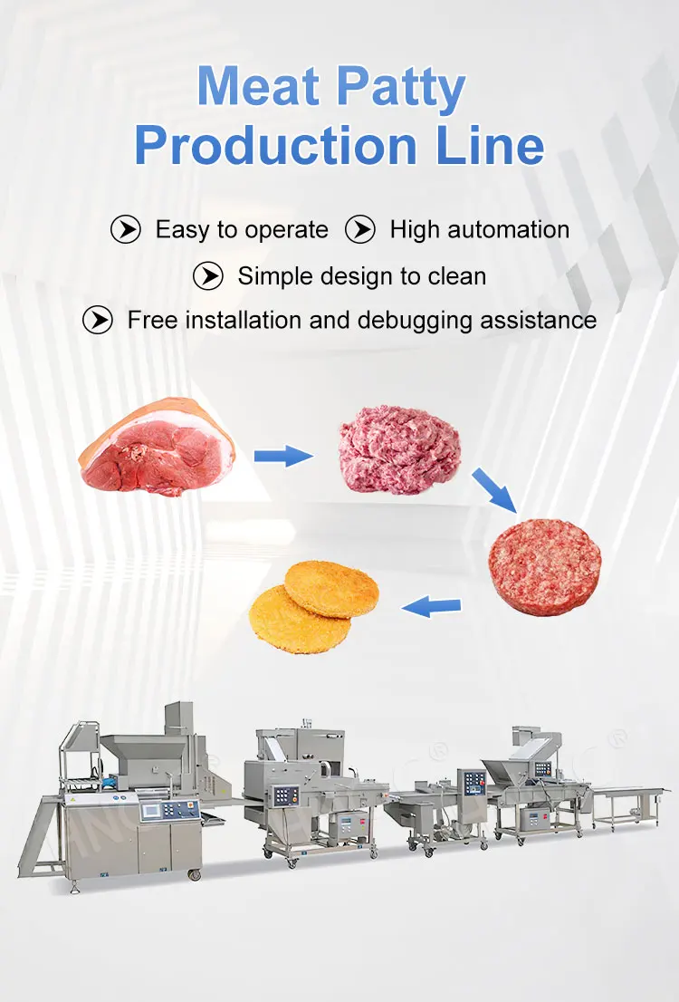 Hnoc Automatic Chicken Nugget Battering Hamburger Patty Production Line ...