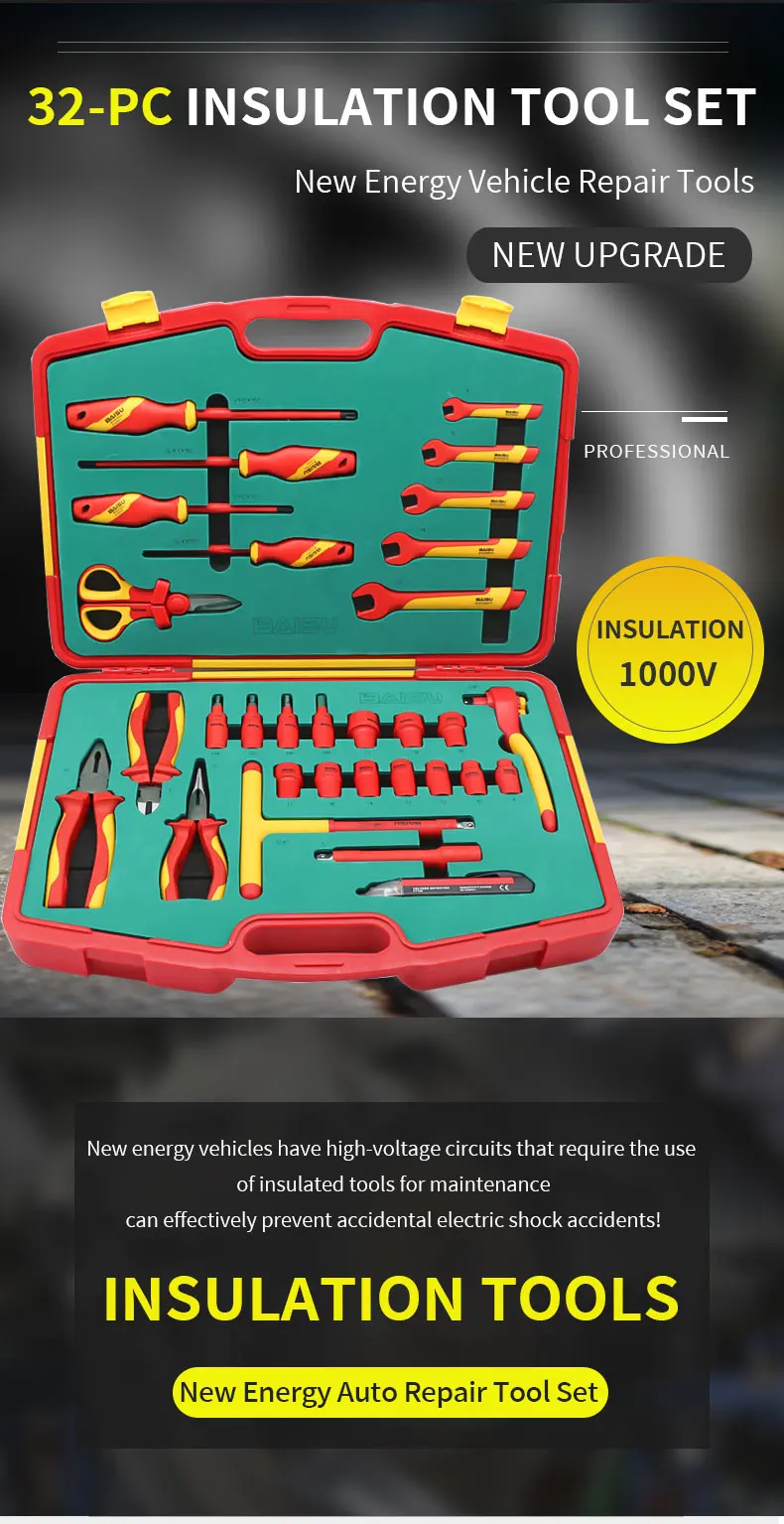 32PCS 1000V Insulated Tools Manual Insulated Tools Kit VDE Insulated ...