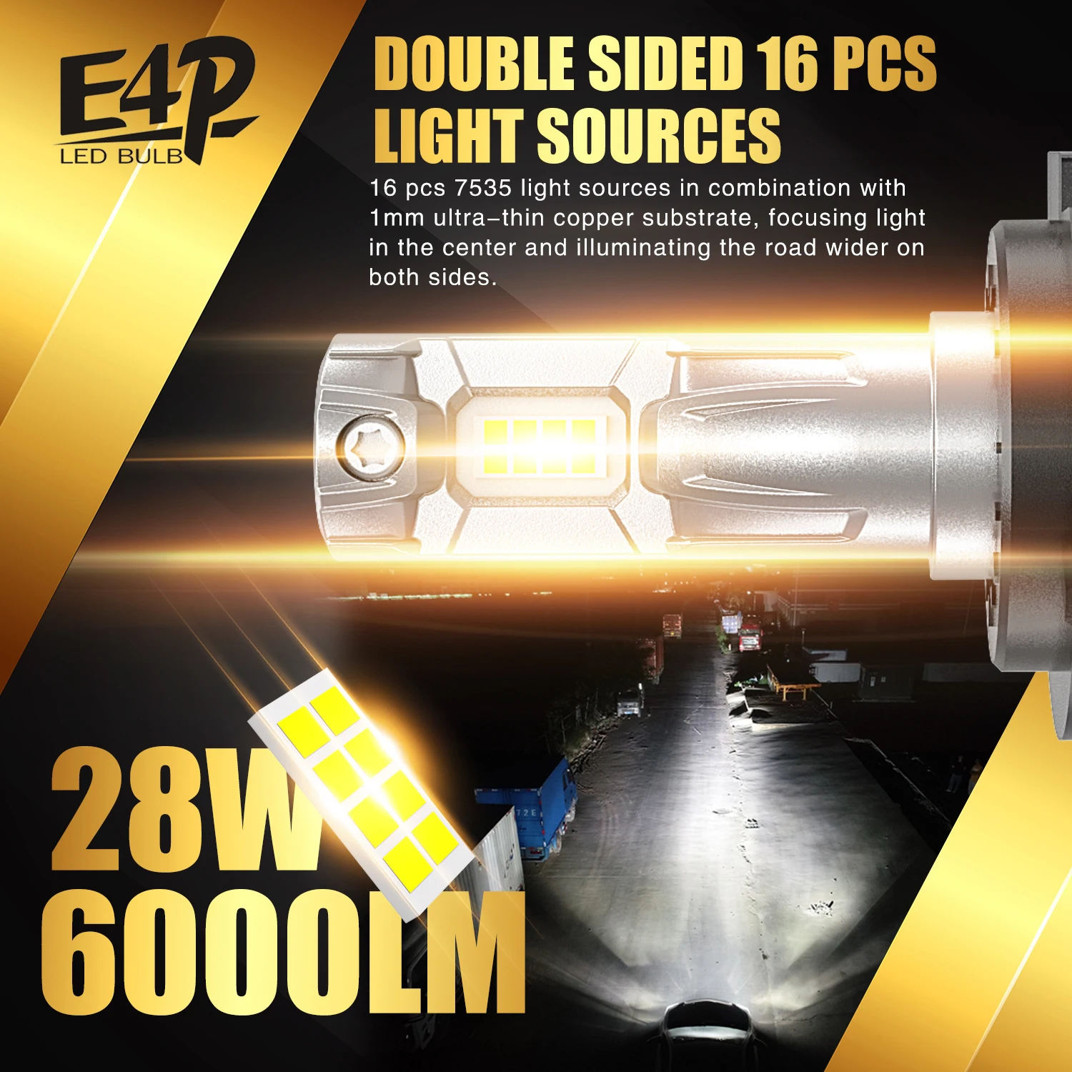 5 Colors Plug And Play High Power Led Headlight Bulb 28w 6000lm E4p H4 ...