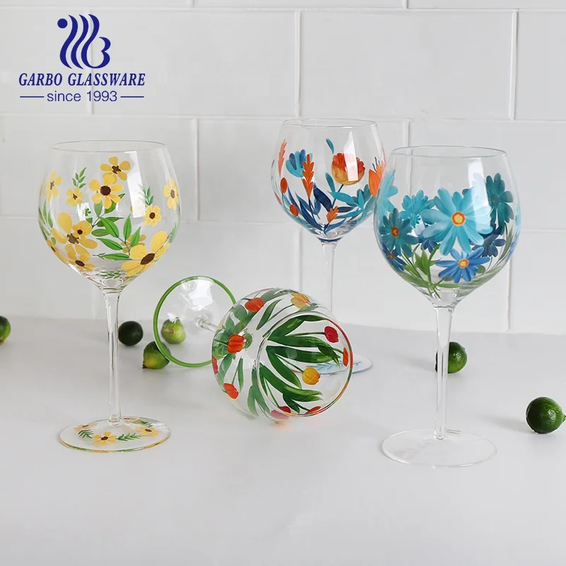 Hand Made Glass Goblets With Design High End Stemware China Supplier ...
