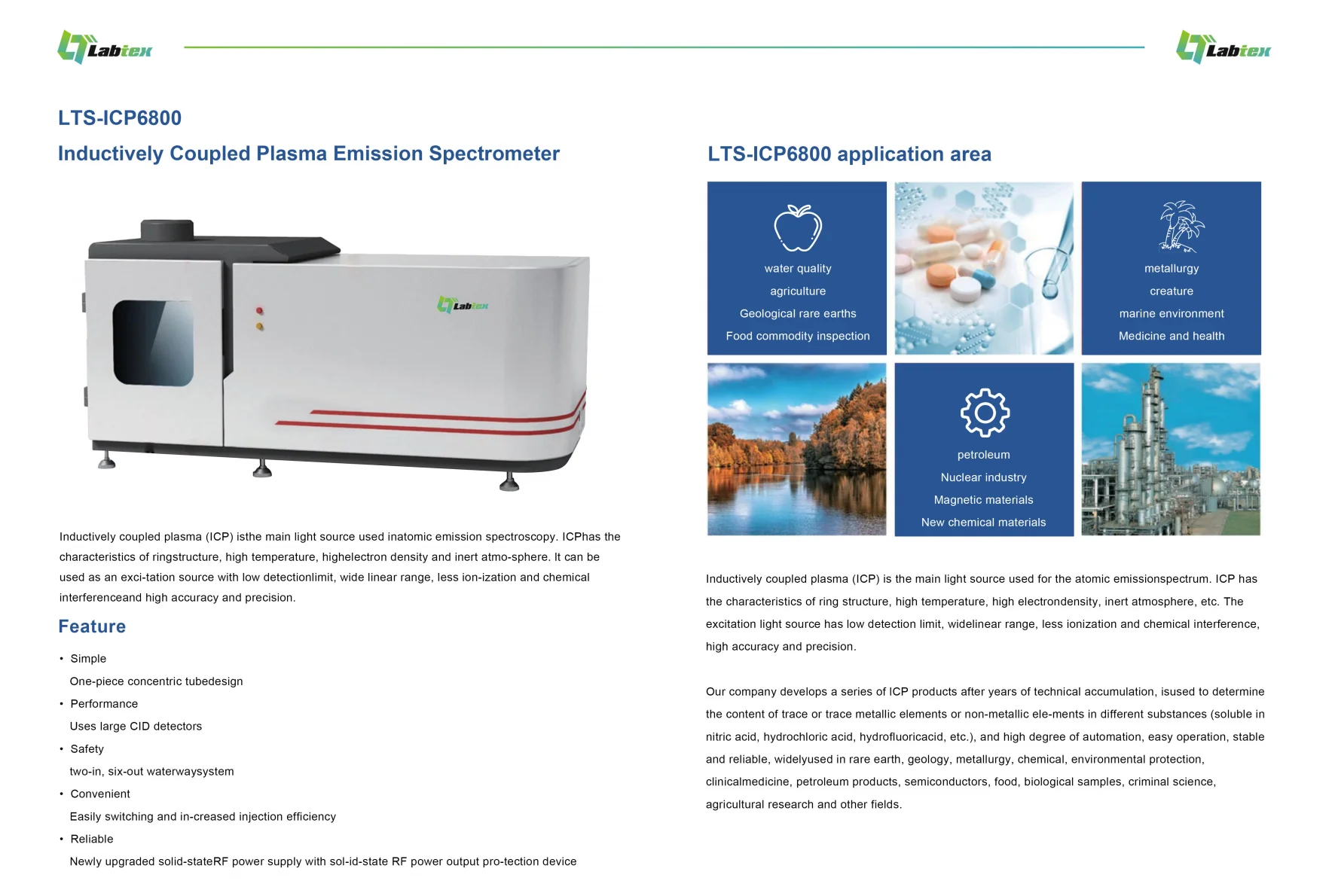 LABTEX Inductively Coupled Plasma Emission Spectrometer Standard LTS ...