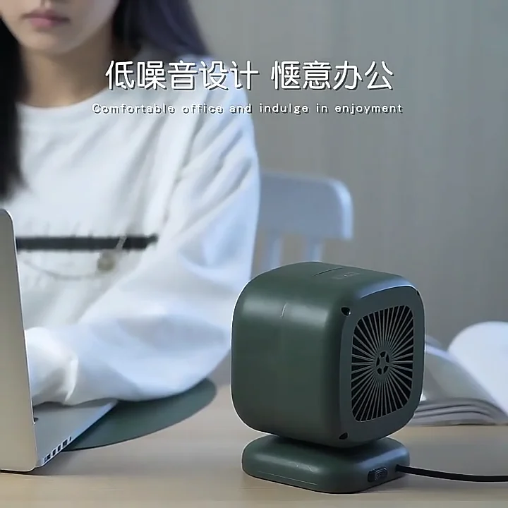 800w Retro Design Green Blow Air Warmer Desk Mini Fan Heater For Office ...