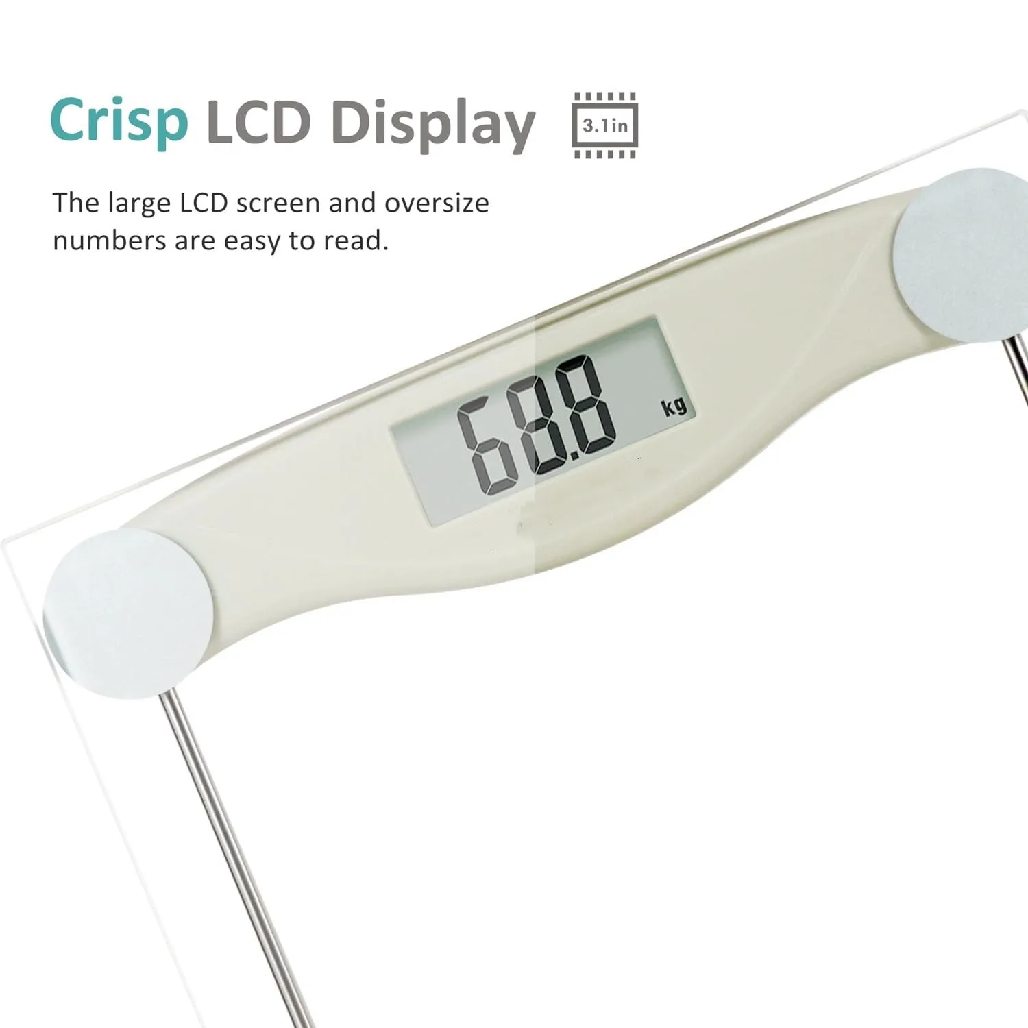150kg Transparent Glass Safety Scale - Accurate Weight Measurement
