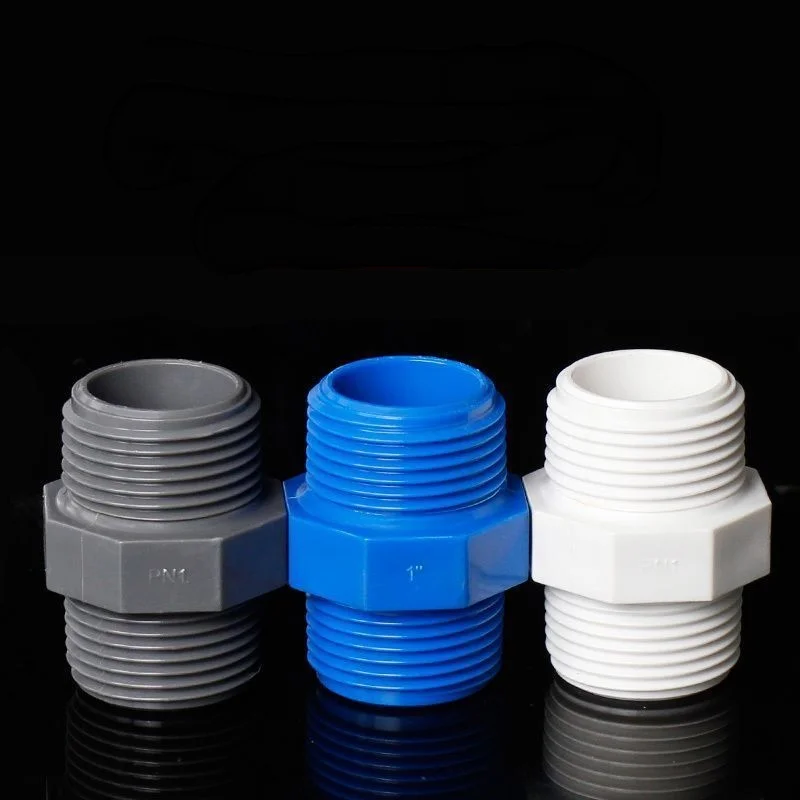 Drainage and Water Supply Plastic PVC Double Male Thread Adaptor Pipe ...
