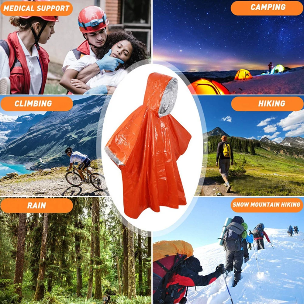 Outdoor Survival Raincoat Thermal Insulation PE Foil Raincoats ...