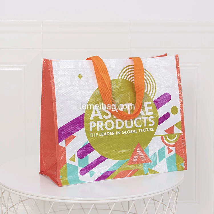 Recycled Woven Polypropylene Shopping Bags Custom Printed Reusable ...