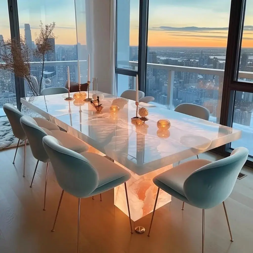 Luxury Italian Natural Jade Dining Table - Modern & Stylish