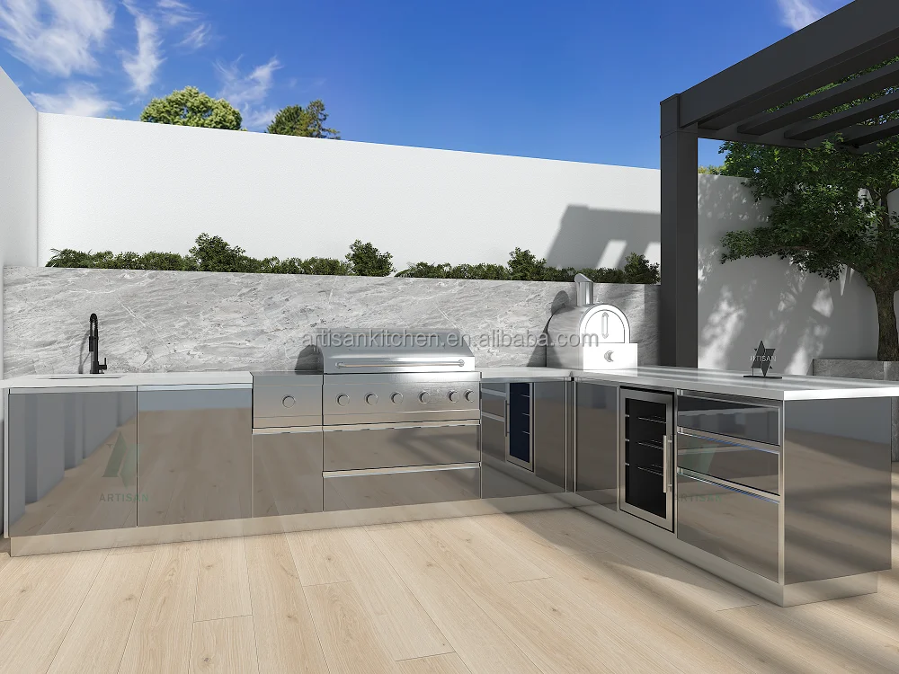 Artisan Concrete Kitchens and BBQ Units - Stainless Steel