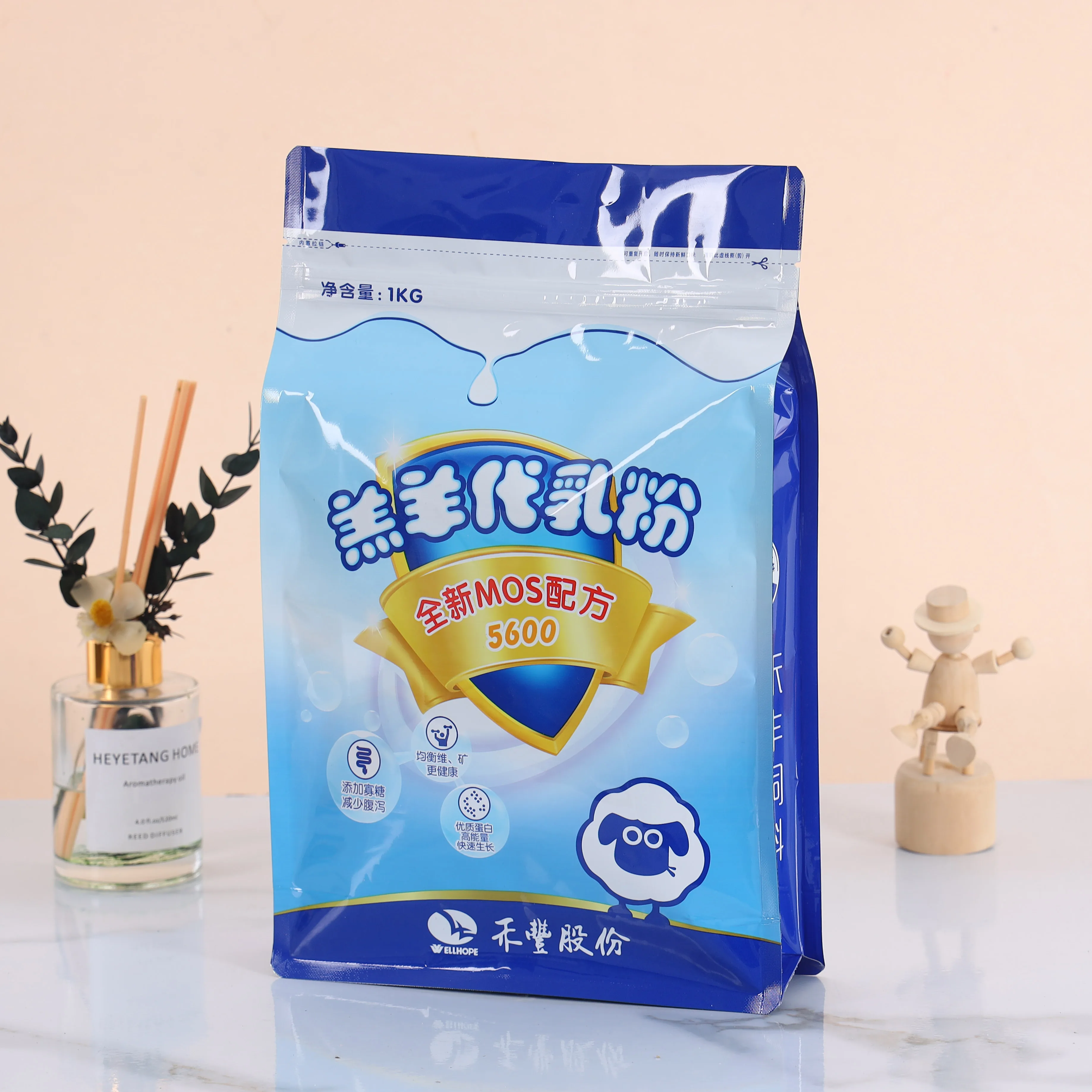 Custom Printed Flat Bottom Stand Up Pouch Maize/cassava/wheat Flour Pe ...