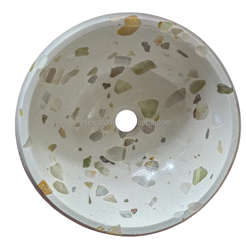 White Terrazzo Stone Marble Table Top Sink Design - Buy Terrazzo Stone ...