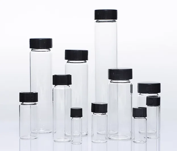 Dram Vials with Black Screw Cap 5ml 10ml 15ml 20ml 30ml 50ml clear and ...