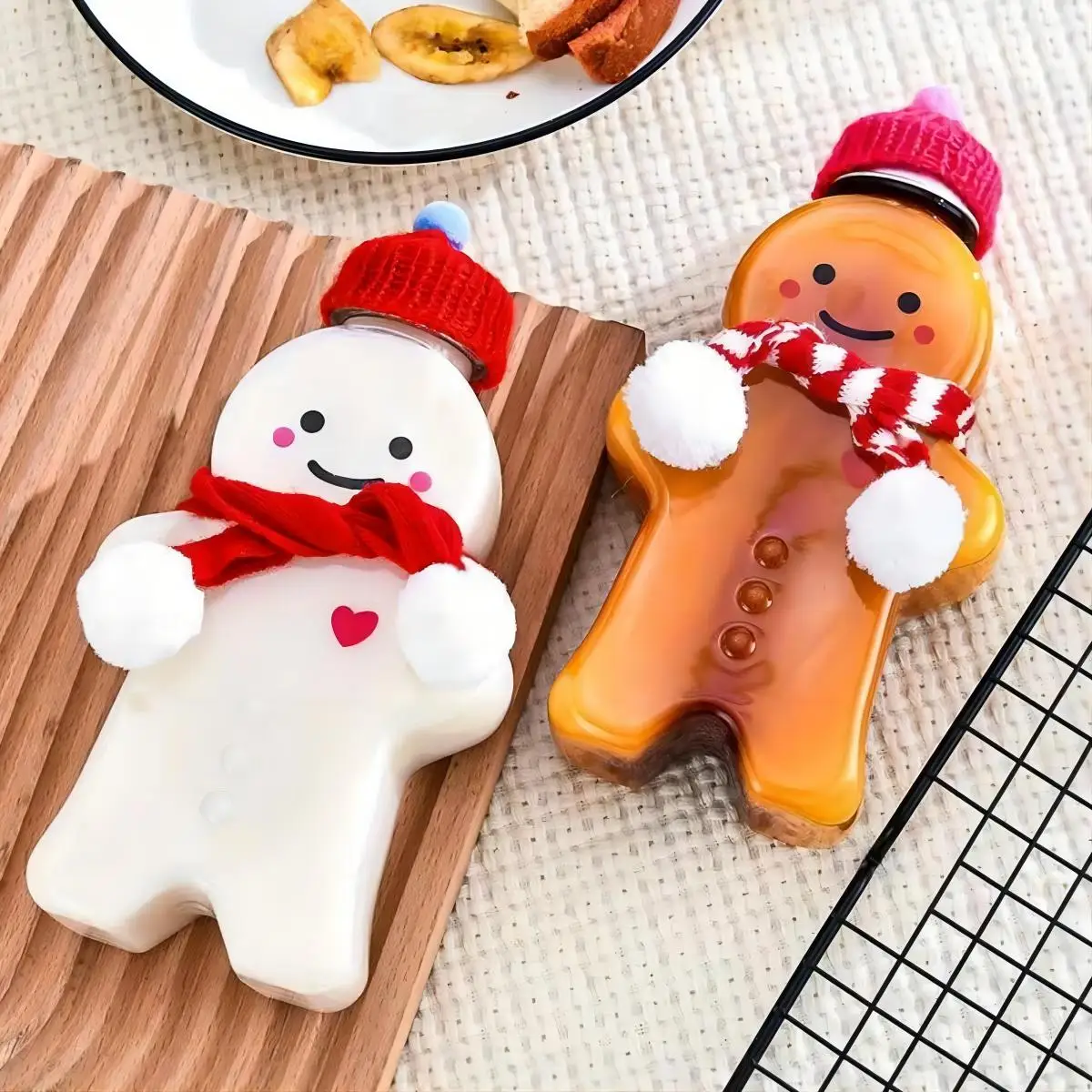 High Quality Gingerbread Man Disposable Plastic Drinking Bottle With ...