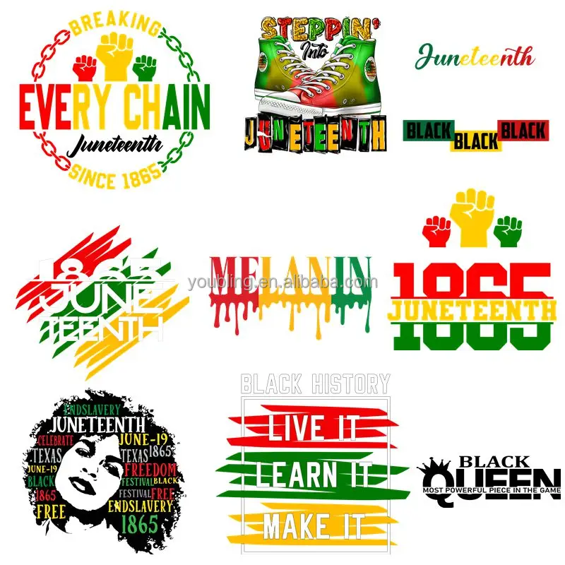 Custom Black History Logos Plastisol Clear Film Screen Print Juneteenth ...