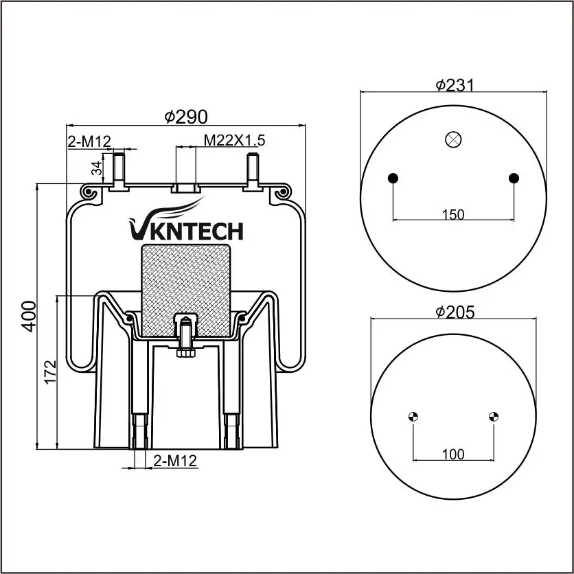 WEWELER US87EUROF Trailer Air Springs W01-M58-6297 Firestone