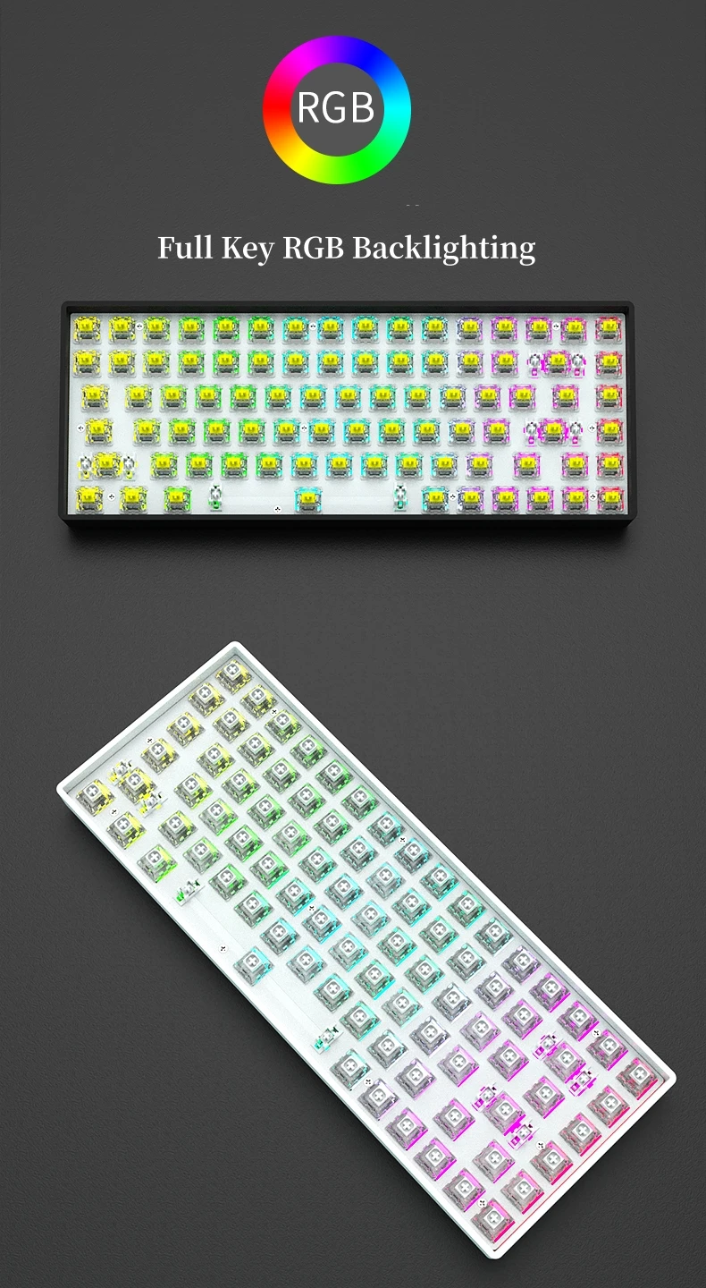 Stock Black Grizzly DK84 Mechanical Keyboard Kit RGB Tri-Mode ...