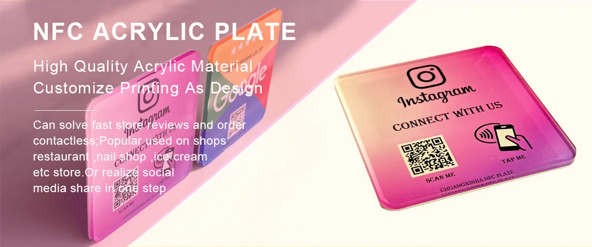 Cxj Custom Nfc Menu Plexiglass Qr Business Card Ntag213 Ntag215 Ntag216 ...