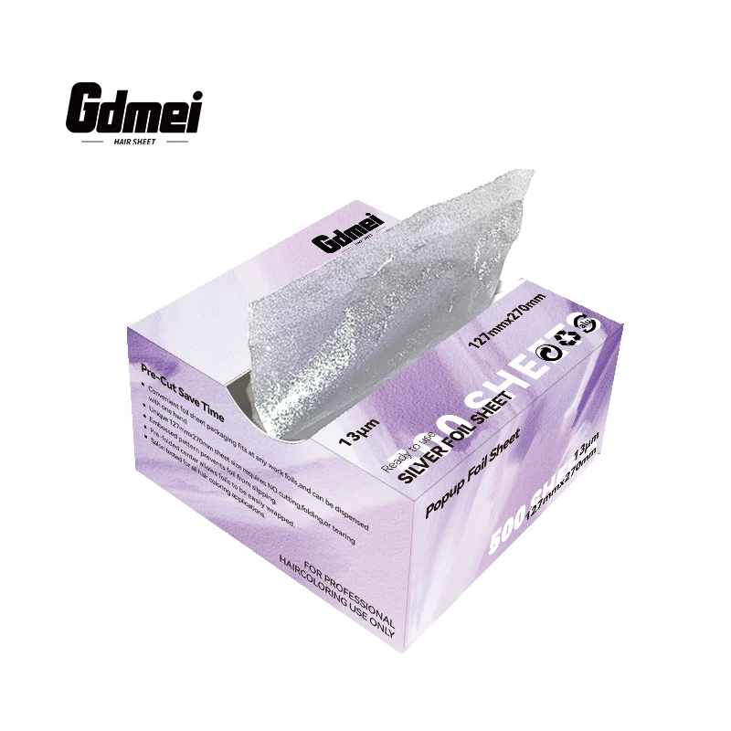 Custom Pre-cut 500/200/100 Hair Foil Sheets Embossed Metal Foil For ...