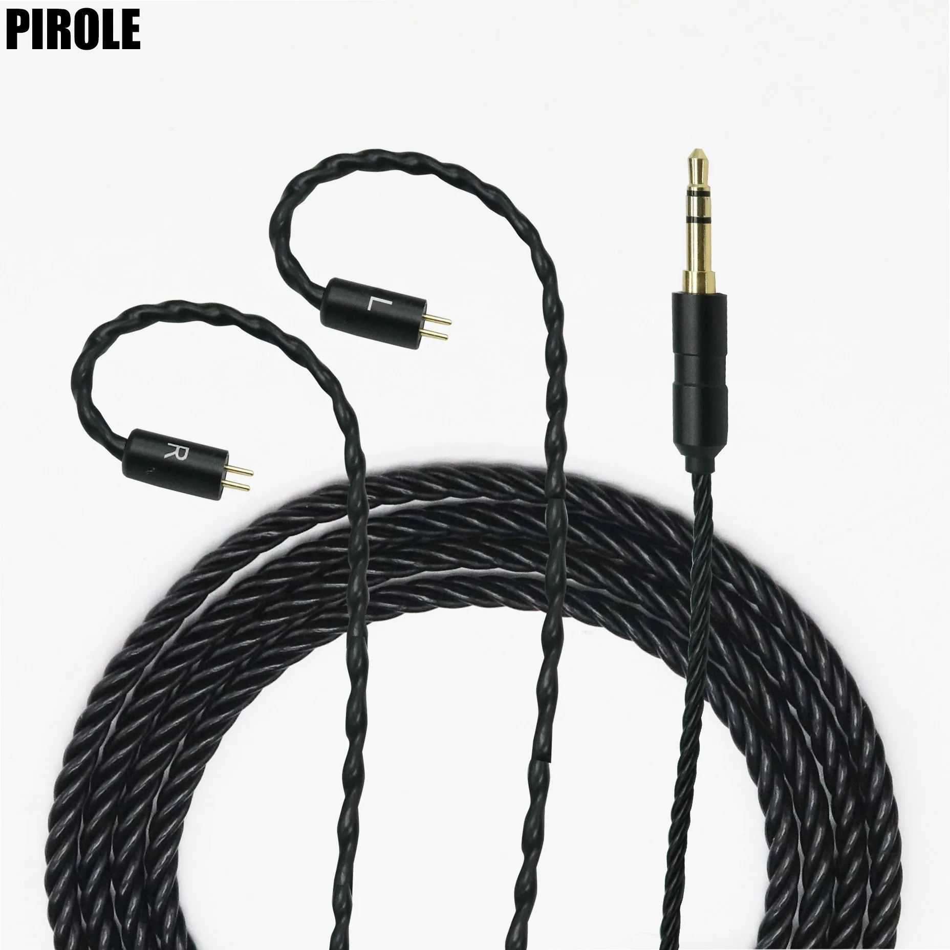 3.5mm Gold-plated Plug Black Twisted Headphone Extension Cable Suitable ...
