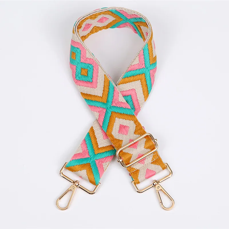 New Wide 5cm Ethnic Style Color Woven Webbing Adjustable Shoulder ...